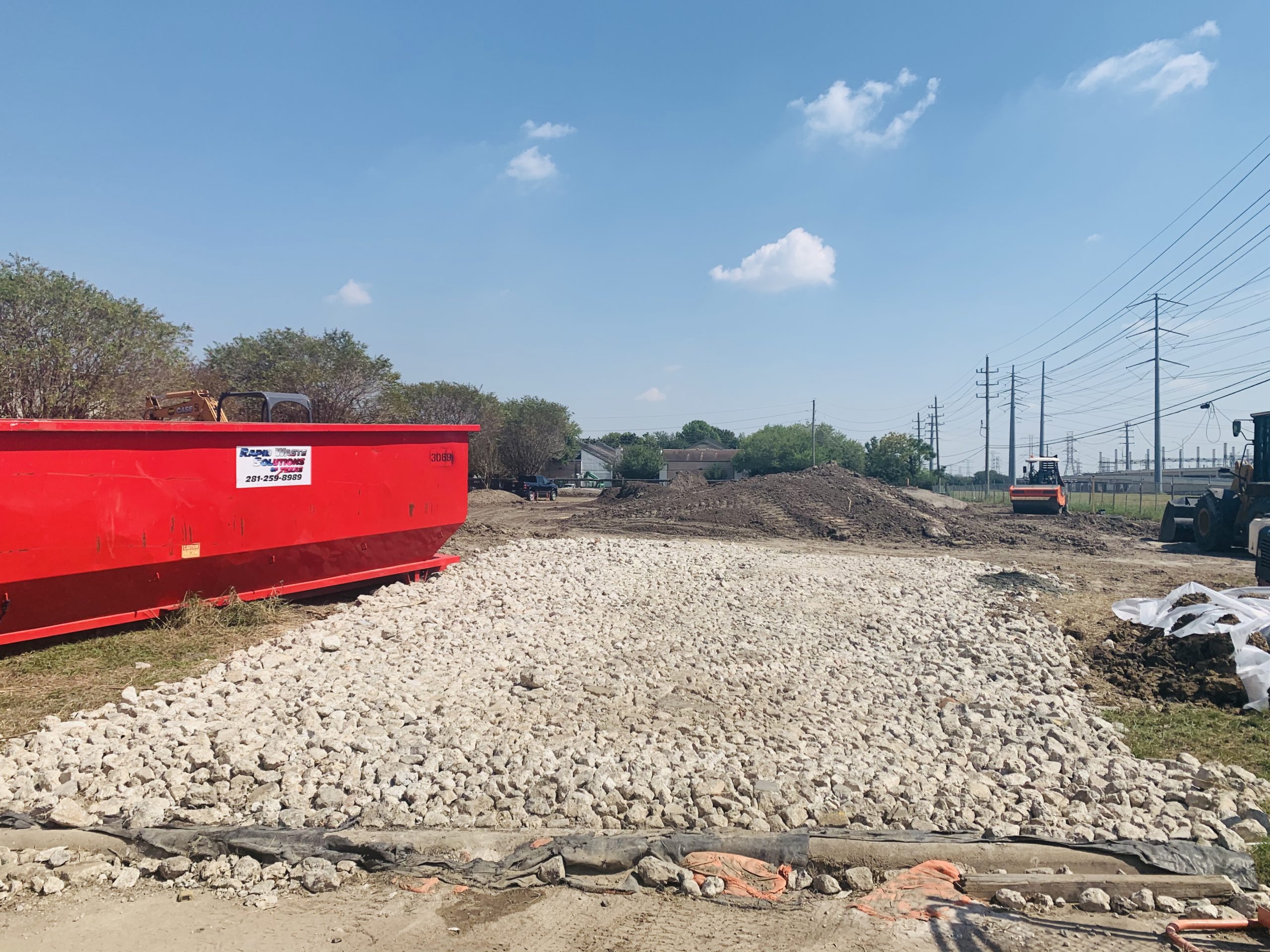D.L. Meacham moves in construction trailer and equipment - Woodchase Park
